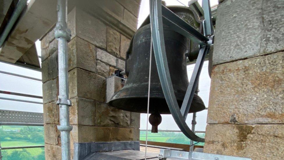 Augher: Restored 100-year-old church bell rings again - BBC News