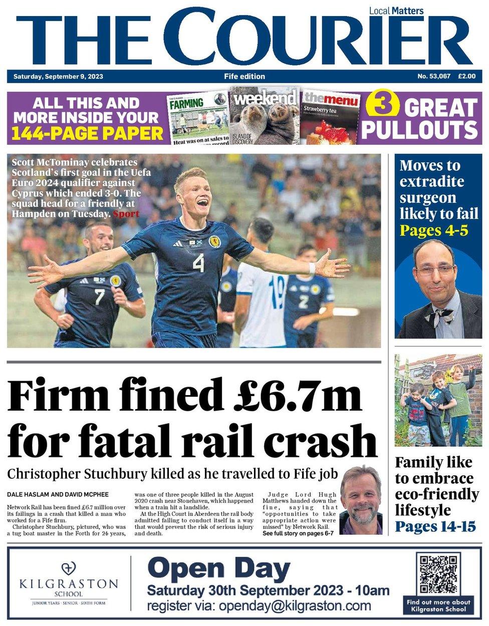 Scotland's papers: Network Rail crash fine and fan bus plan scrapped ...
