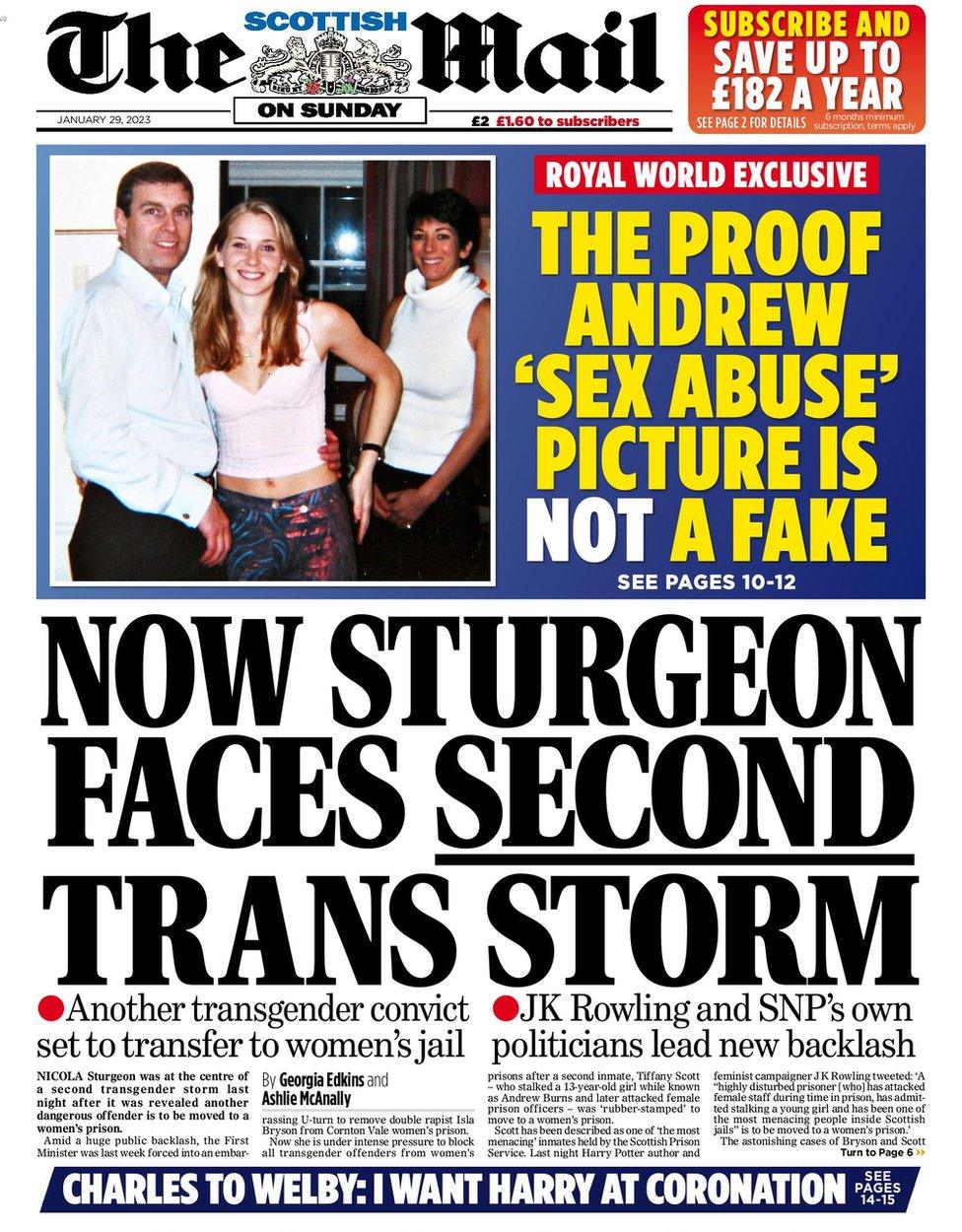 Scotland's papers: Trans prisoner row and arts industry job losses ...