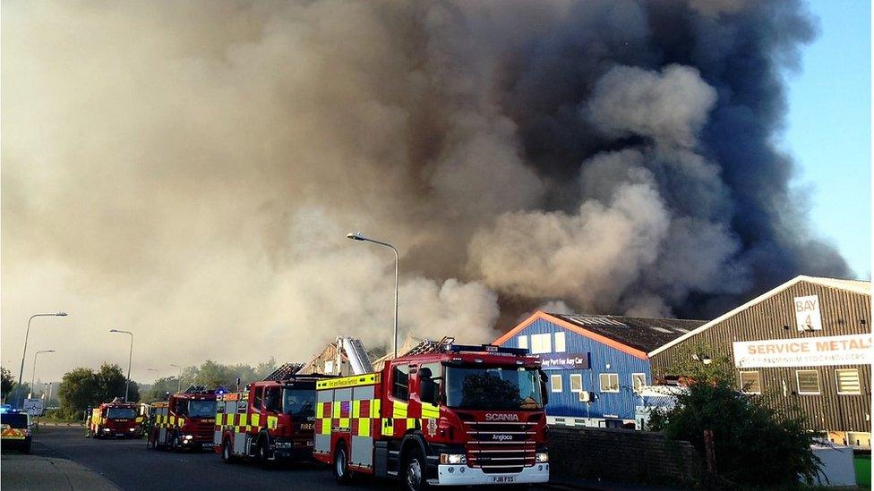 Braintree warehouse units 'completely destroyed' in fire - BBC News