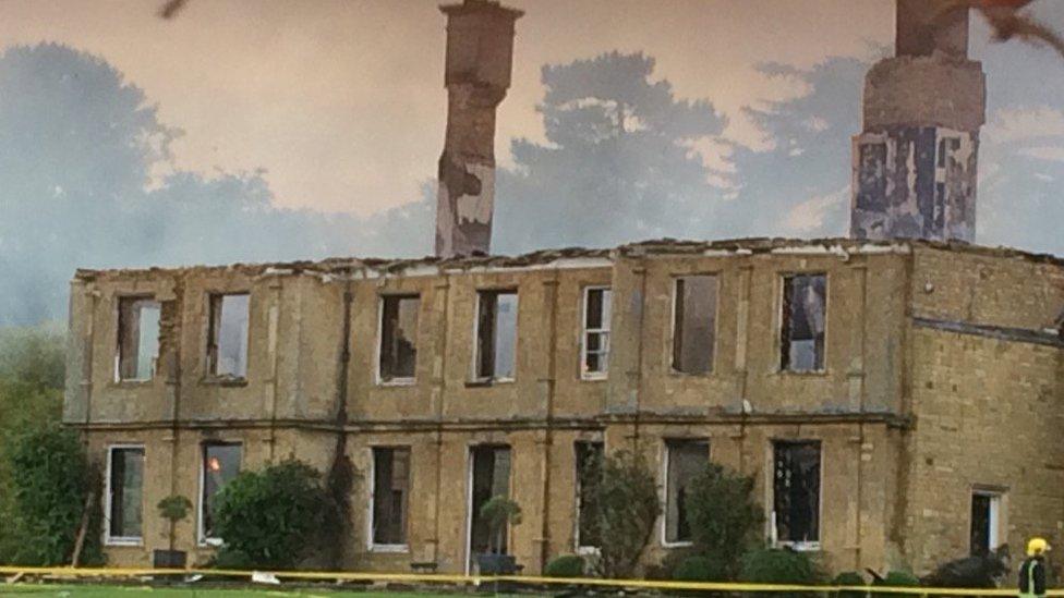 Cosgrove Hall fire: 18th Century country mansion gutted - BBC News
