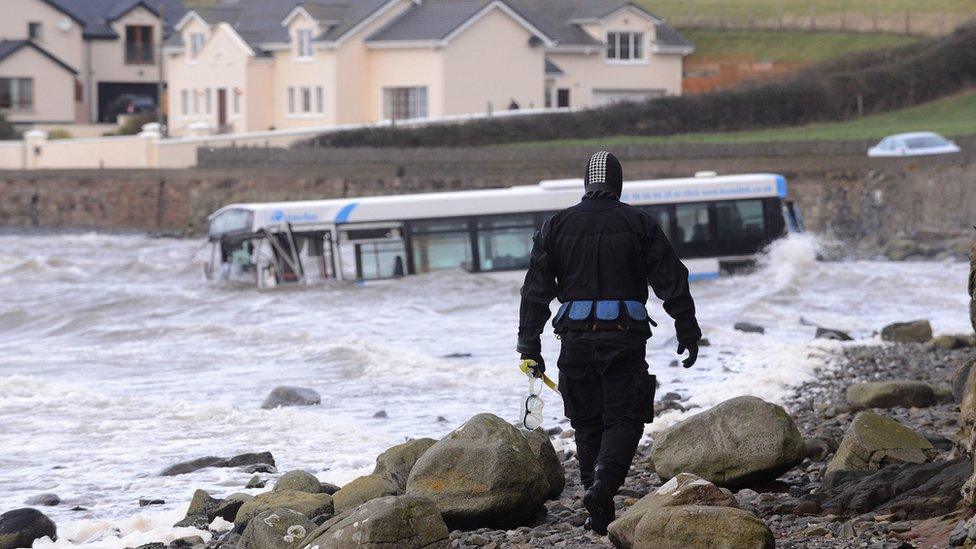 County Down: Bus removed from beach following crash - BBC News