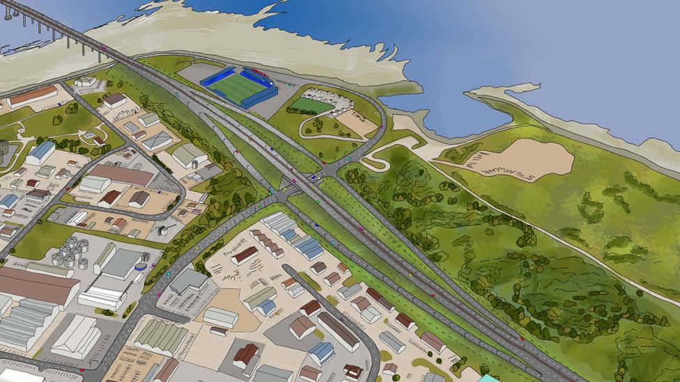 Options for 'bottleneck' Longman Roundabout in Inverness - BBC News