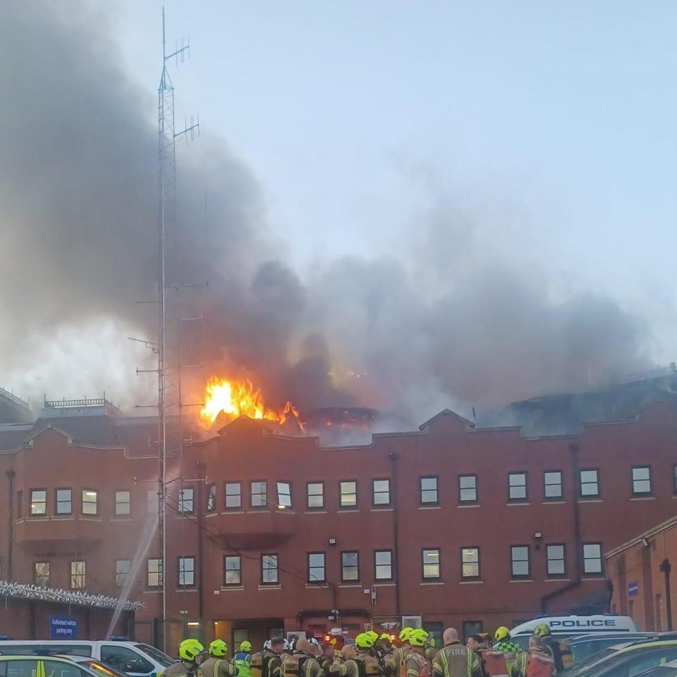 Forest Gate: Police station fire under control but roof 'completely ...