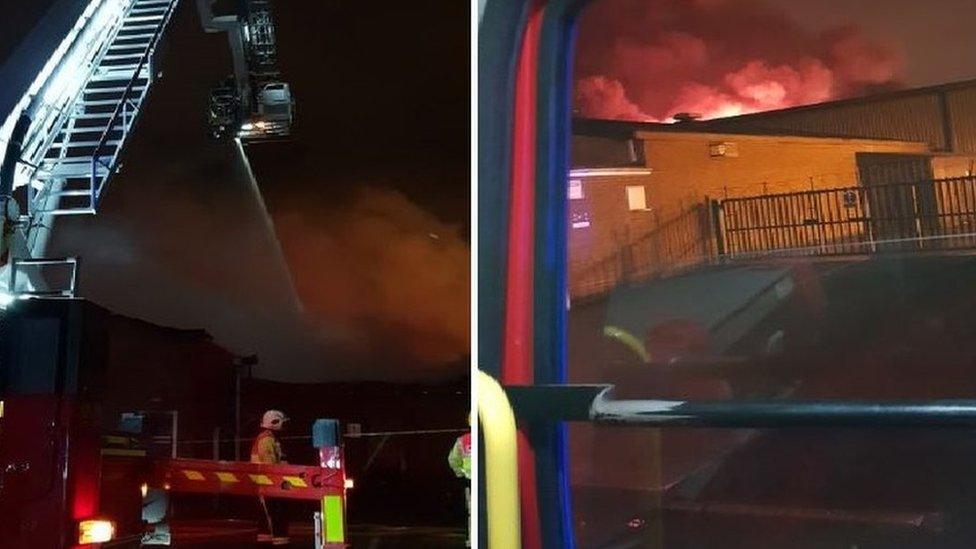 Crews tackle 'severe' factory fire in Wolverhampton - BBC News