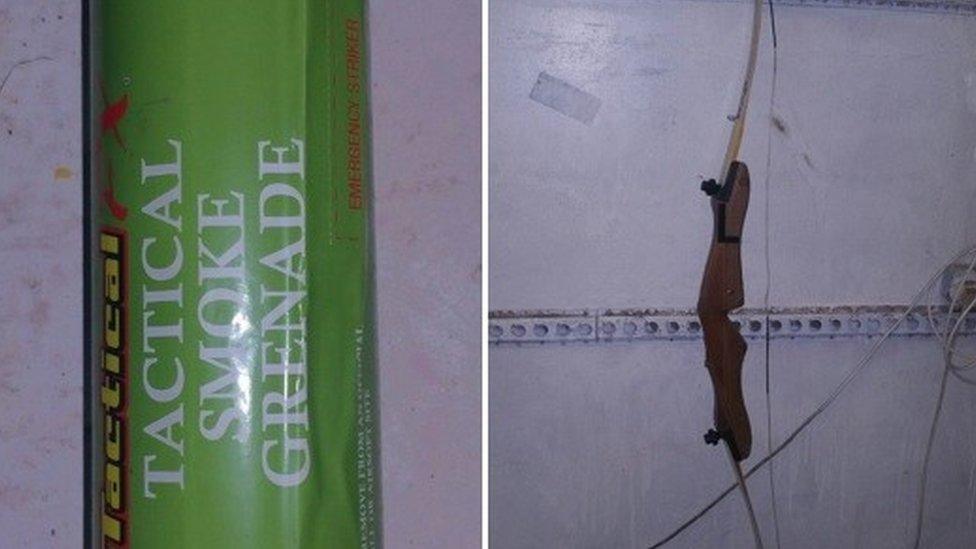 Leyland theft: Bows, arrows and smoke grenades stolen - BBC News