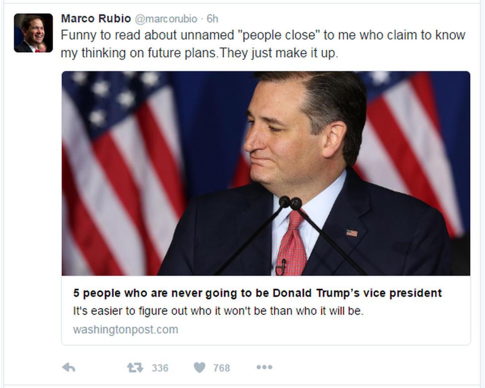 Marco Rubio attacks 'made up' reports on his political future - BBC News