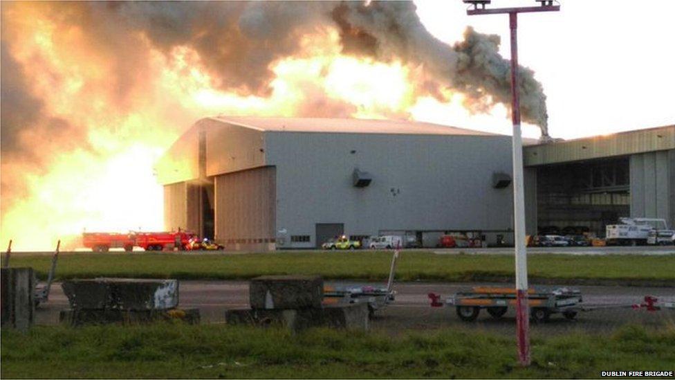 Dublin Airport: Flights resume after hangar fire - BBC News