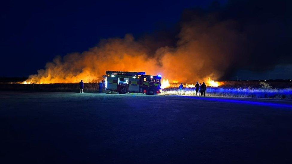 Sheerness fire: Blaze engulfs coastal park after fireworks display ...