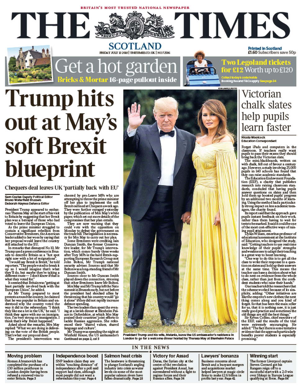 The papers: Trump wades into Brexit row - BBC News