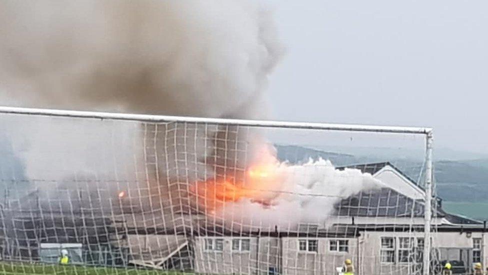 Ballantrae Primary School closed after major fire - BBC News