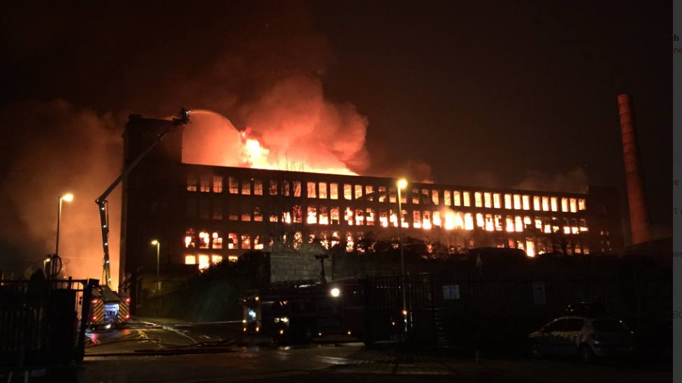 Oldham Maple Mill blaze treated as arson - BBC News