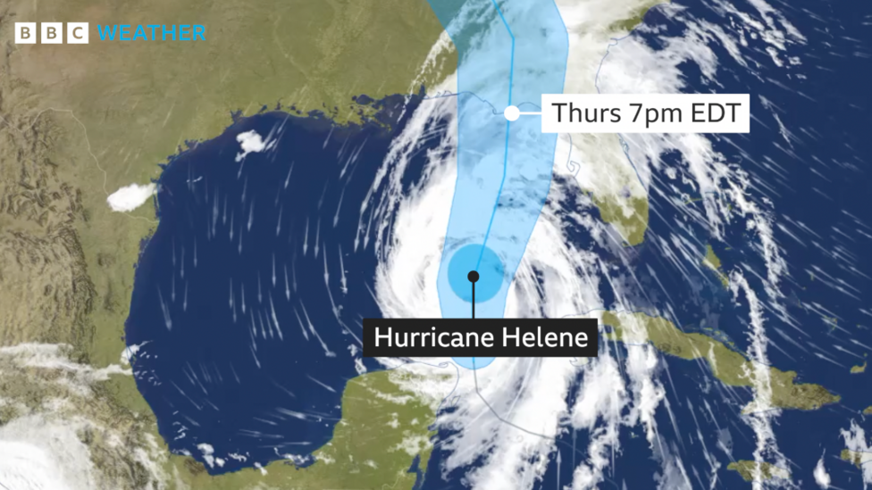 Hurricane Helene to hit southeastern US with catastrophic impacts - BBC ...