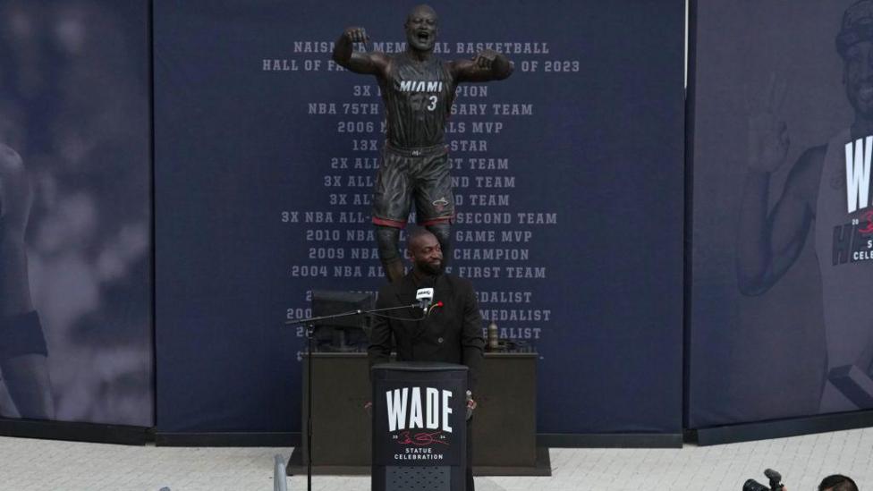 Statue of Miami Heat basketball superstar Dwyane Wade sparks backlash ...