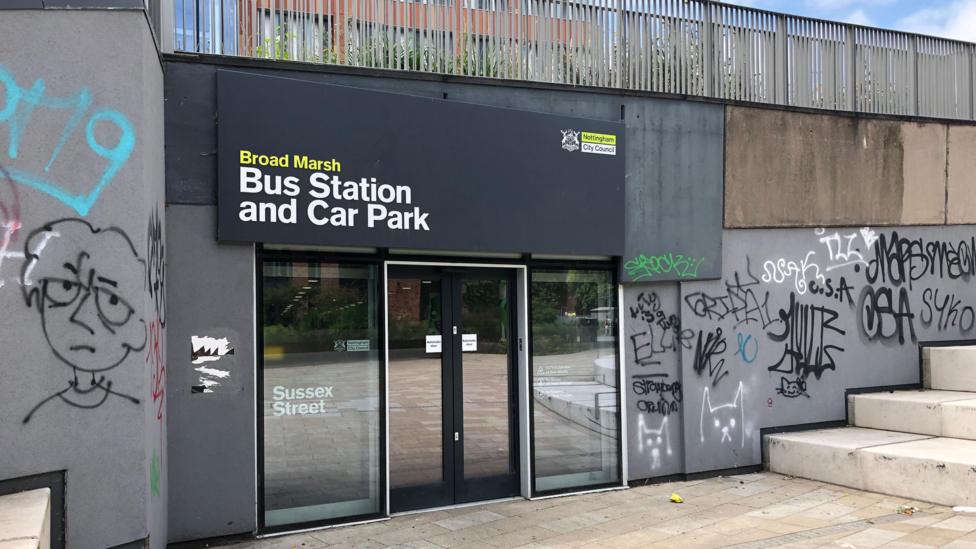 Dismay as new Nottingham bus station entrance targeted by graffiti ...