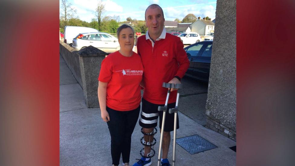 Road safety NI: ‘I didn’t think I’d walk again after crash’ - BBC News