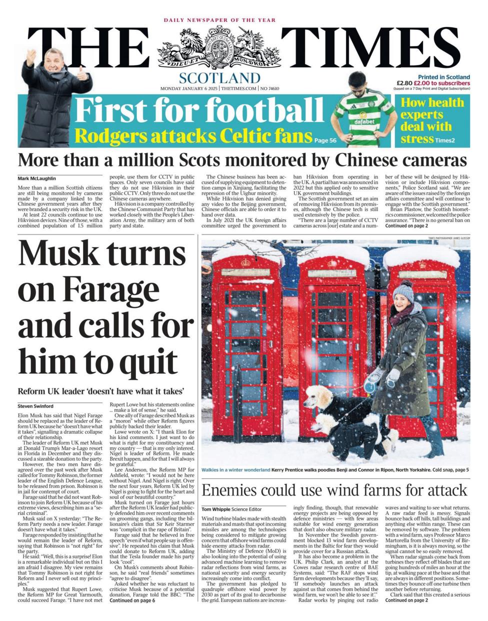 Scotland's papers: SNP budget plea and Musk turns on Farage - BBC News