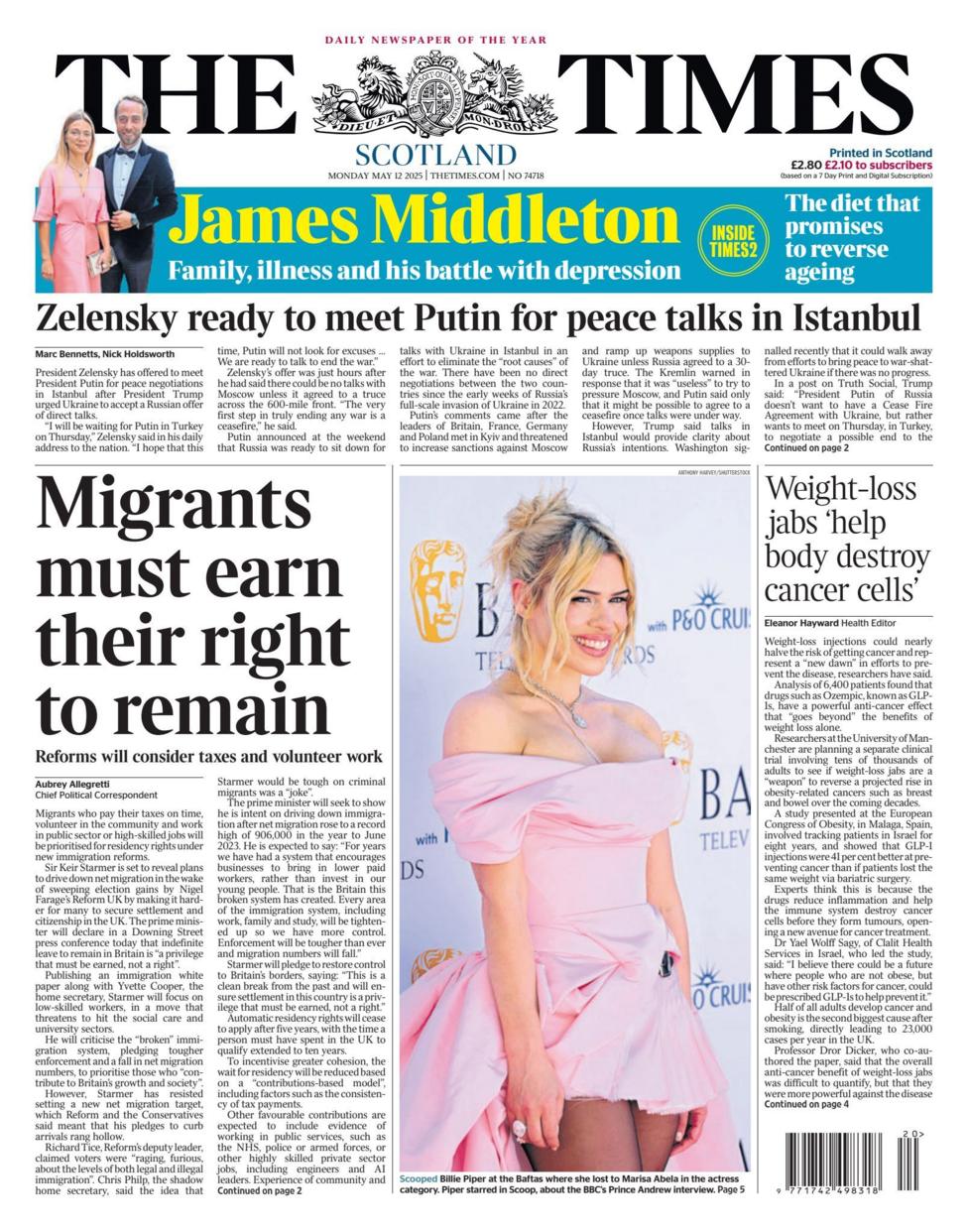 Scotland's papers: Labour's migrant 'blitz' and Bafta winners - BBC News