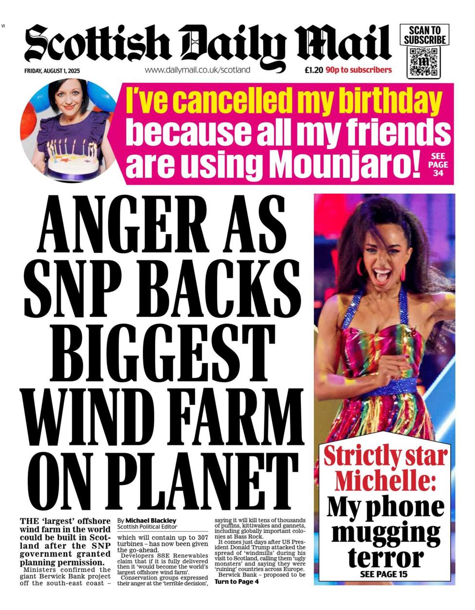 Scotland's papers: 'Anger' at huge wind farm and boy attacked in tent ...