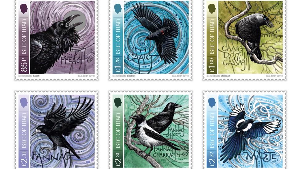 New six-stamp set features birds central to Manx folklore - BBC News