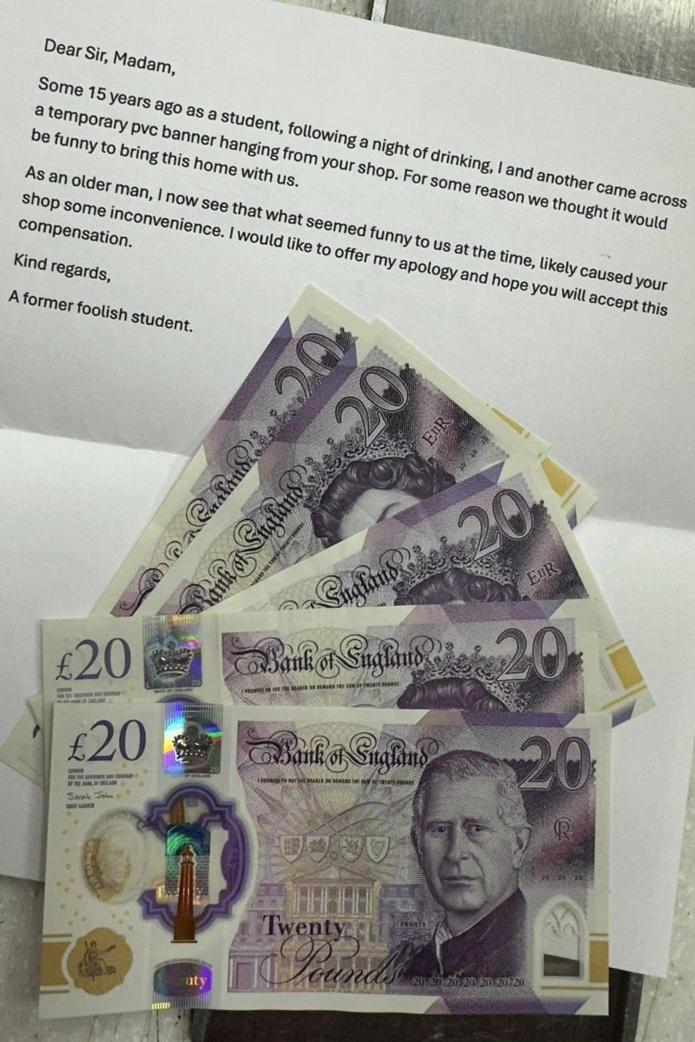 Swansea shopkeeper gets £100 years after student stole sign - BBC News