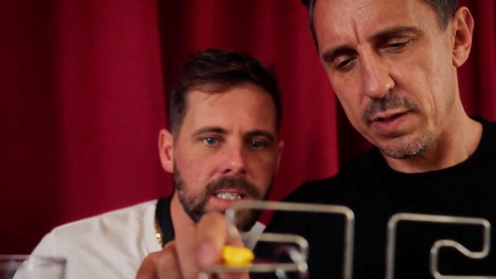 The Reytons explain Gary Neville viral bass player joke - BBC News