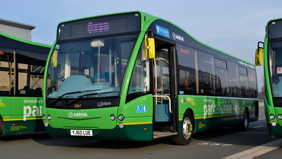 New park and ride buses launched in Shrewsbury - BBC News