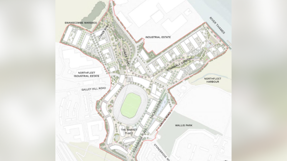Northfleet Harbourside: Stadium and 3,500 homes given go ahead - BBC News