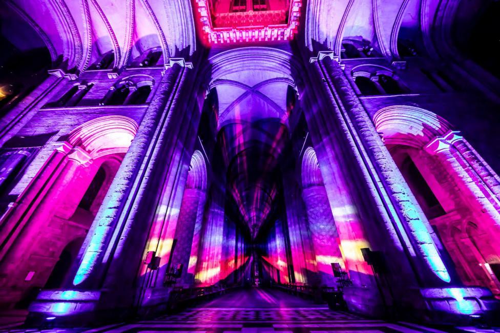 Durham Cathedral light and sound show returns for third year - BBC News