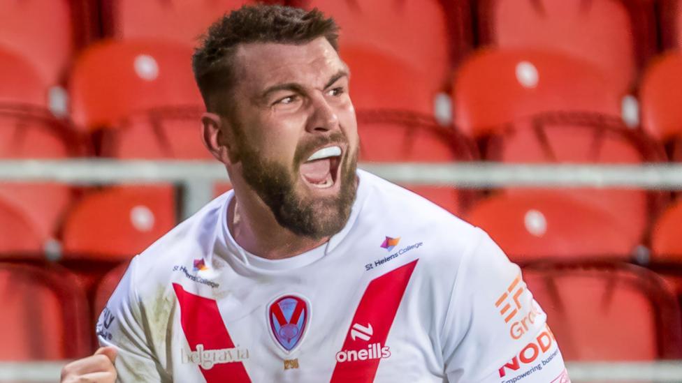St Helens winger Kyle Feldt out for three months with hand injury - BBC ...