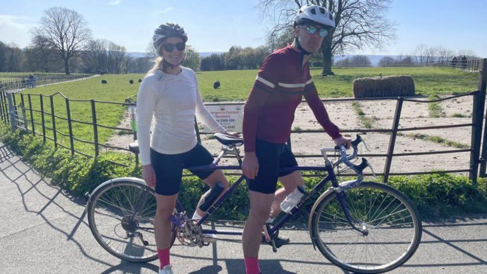 Sheffield woman's tandem bike ride challenge after baby loss - BBC News