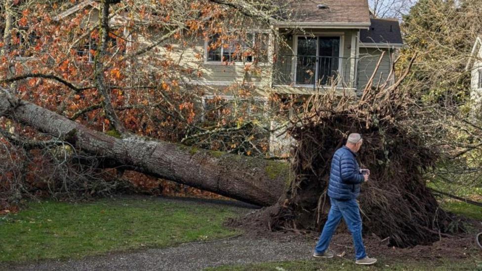 Atmospheric river and bomb cyclone to drench US west coast - BBC News