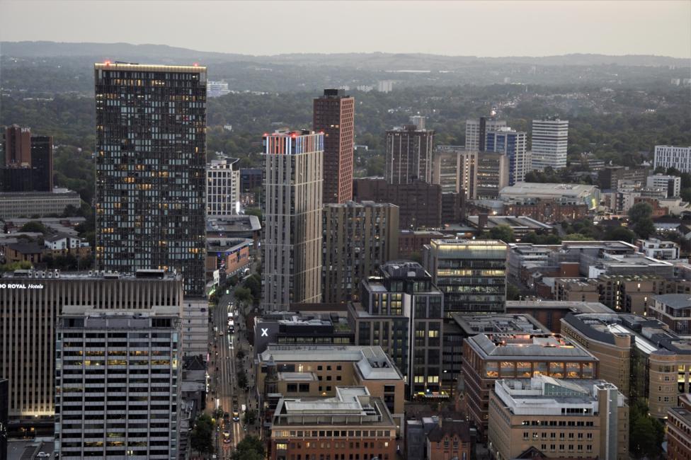 Birmingham skyline captured from city's tallest building - BBC News