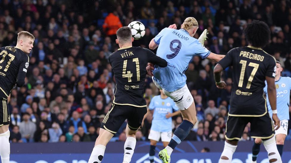 Manchester City 5-0 Sparta Prague: In pictures - Erling Haaland's acrobatic backheel goal - BBC ...