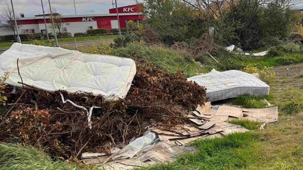 Piles of litter building up near Middlesbrough's Riverside Stadium ...