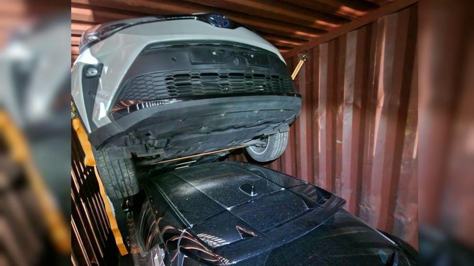 Stolen cars hidden in shipping containers found by Essex Police - BBC News