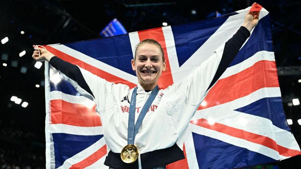 Paris 2024: Bryony Page wins Team GB's first-ever trampoline gold - BBC ...