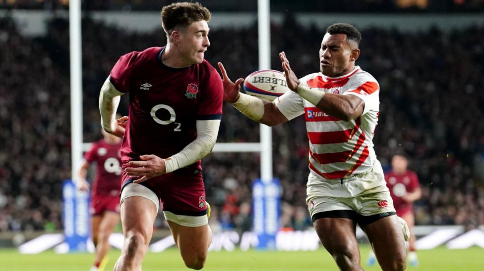 Tommy Freeman's behind-the-back pass was worked on in training - BBC Sport