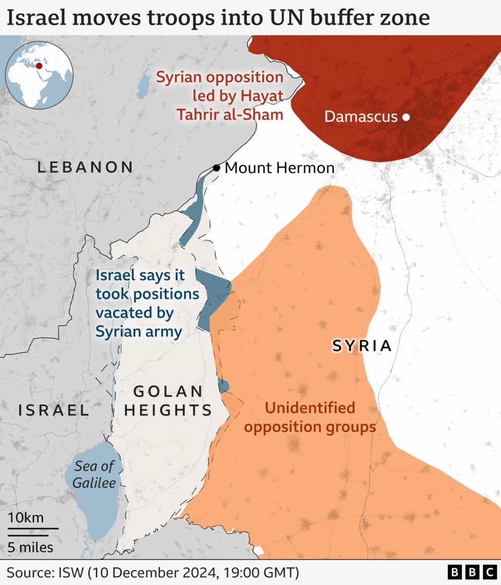 Israel seizing on Syria chaos to strike military assets - BBC News