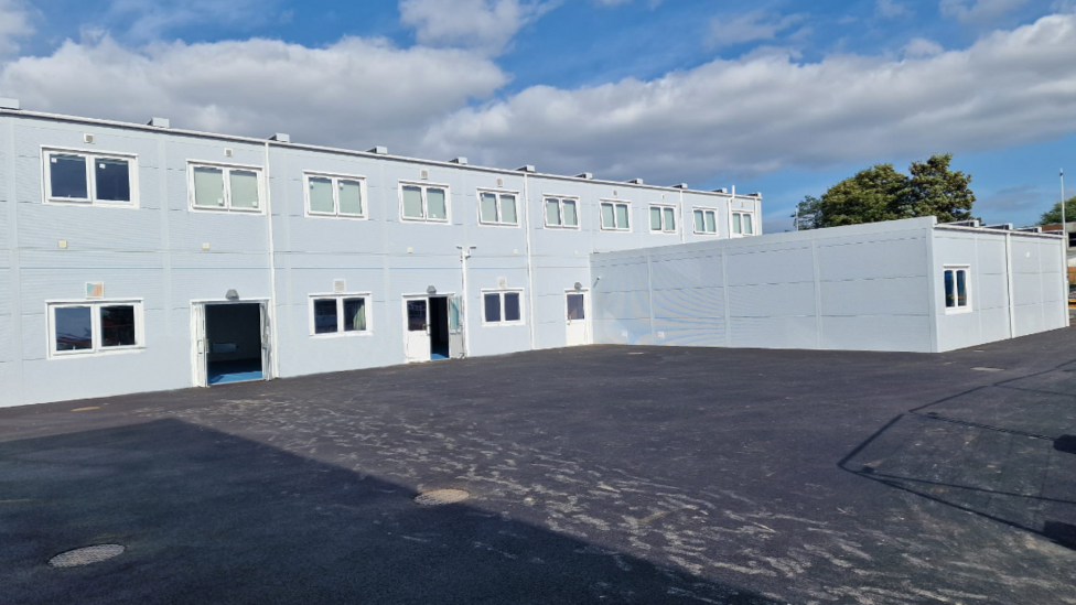 Newhall: Temporary school building welcomes pupils for first time - BBC ...
