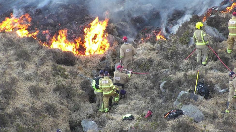 NI wildfires: Fire crews tackle almost 300 incidents in one week - BBC News