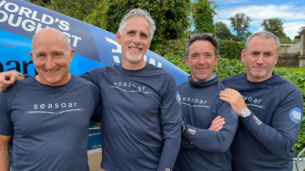 Rowers complete 'terrifying' 3,000-mile challenge across Atlantic - BBC ...