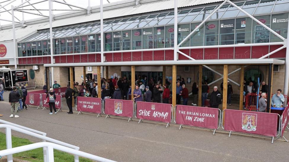 Northampton Town opens Brian Lomax Fan Zone at Sixfields - BBC News