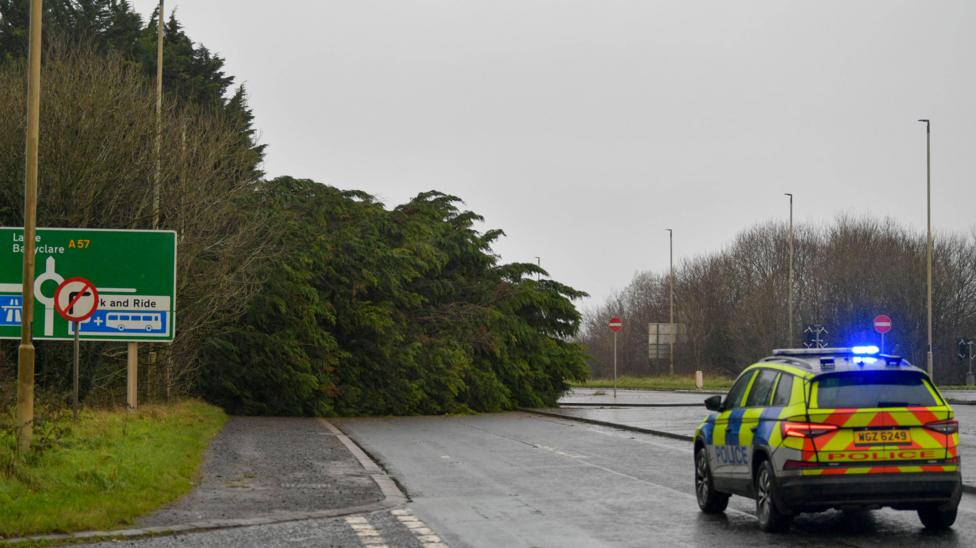 Thousands without power in Northern Ireland after Storm Darragh - BBC News
