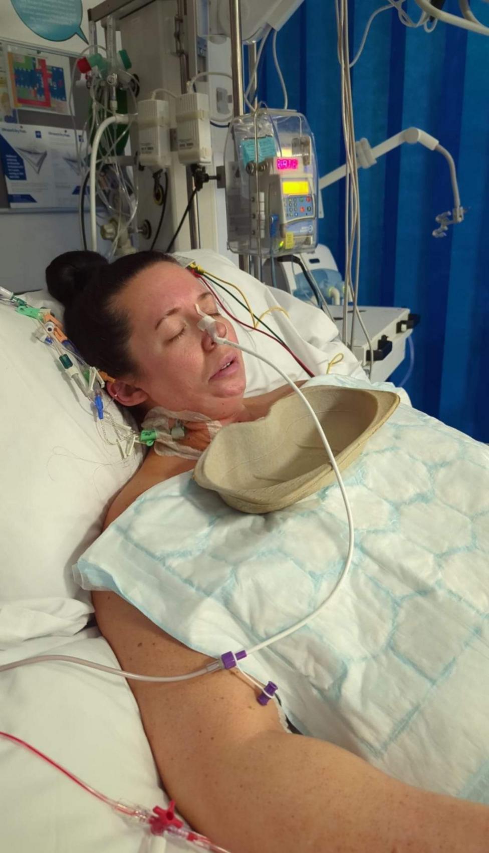 Mum given 65 blood bags to save her life - BBC News