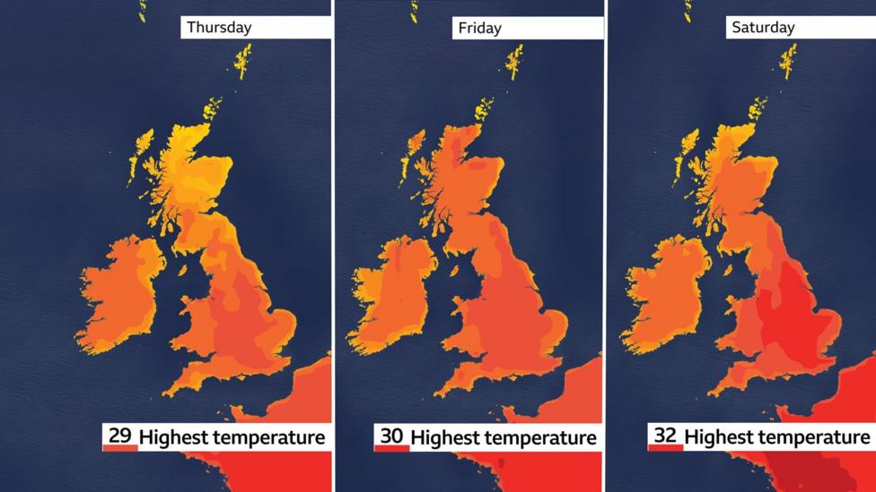 Temperatures to surge above 30C as first heatwave of 2025 likely - BBC ...
