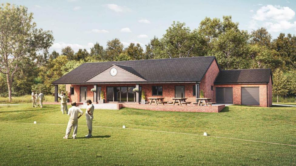 New cricket pavilion plans unveiled in Wood Burcote - BBC News