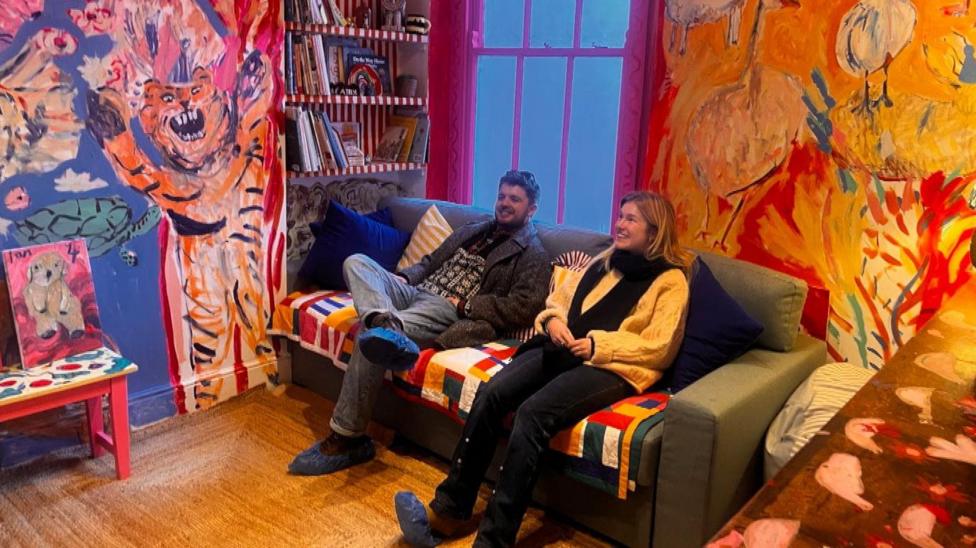 Devon woman transforms entire house into a work of art - BBC News