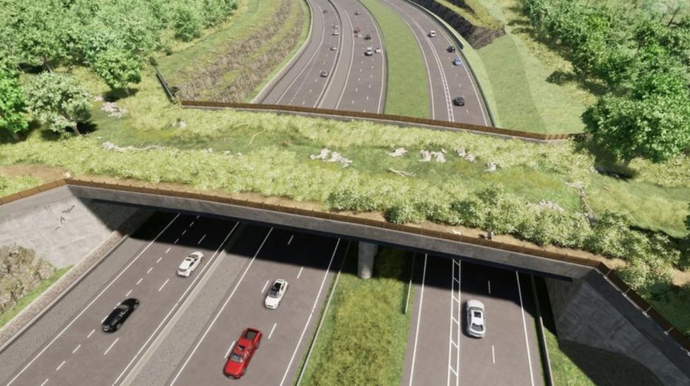 A417 Missing Link: Aerial pictures show progress - BBC News