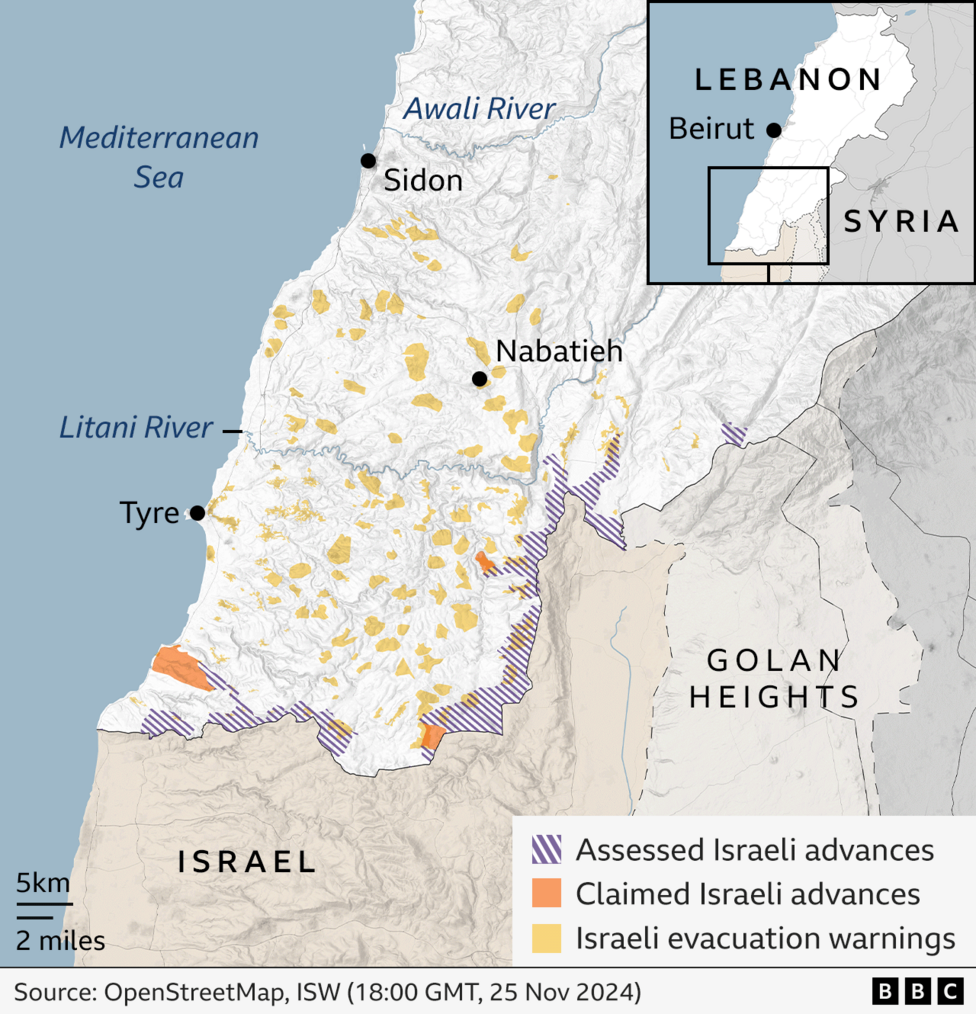 Israel-Lebanon in maps: Tracking the conflict with Hezbollah and Iran ...